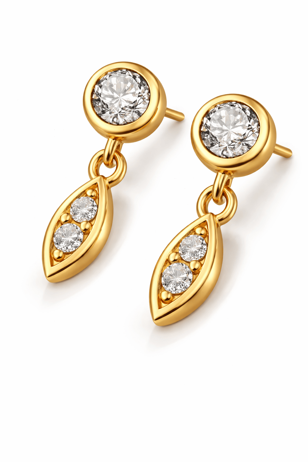 Lume Drop Stud Earrings | Gold Crystal Drop – The Perfect Hoop
